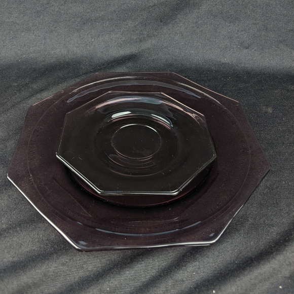 Dining | Vintage Amethyst Depression Glass Octogon Shaped Plates | Poshmark